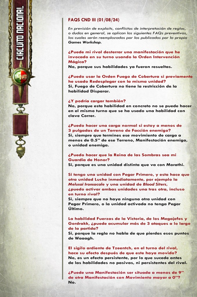 Actualización de FAQs CND3 – DKHM Wargames